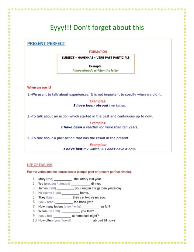Karla j present perfect b1 | DOCX