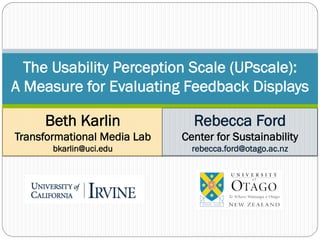 The Usability Perception Scale (UPscale): A Measure for Evaluating ...