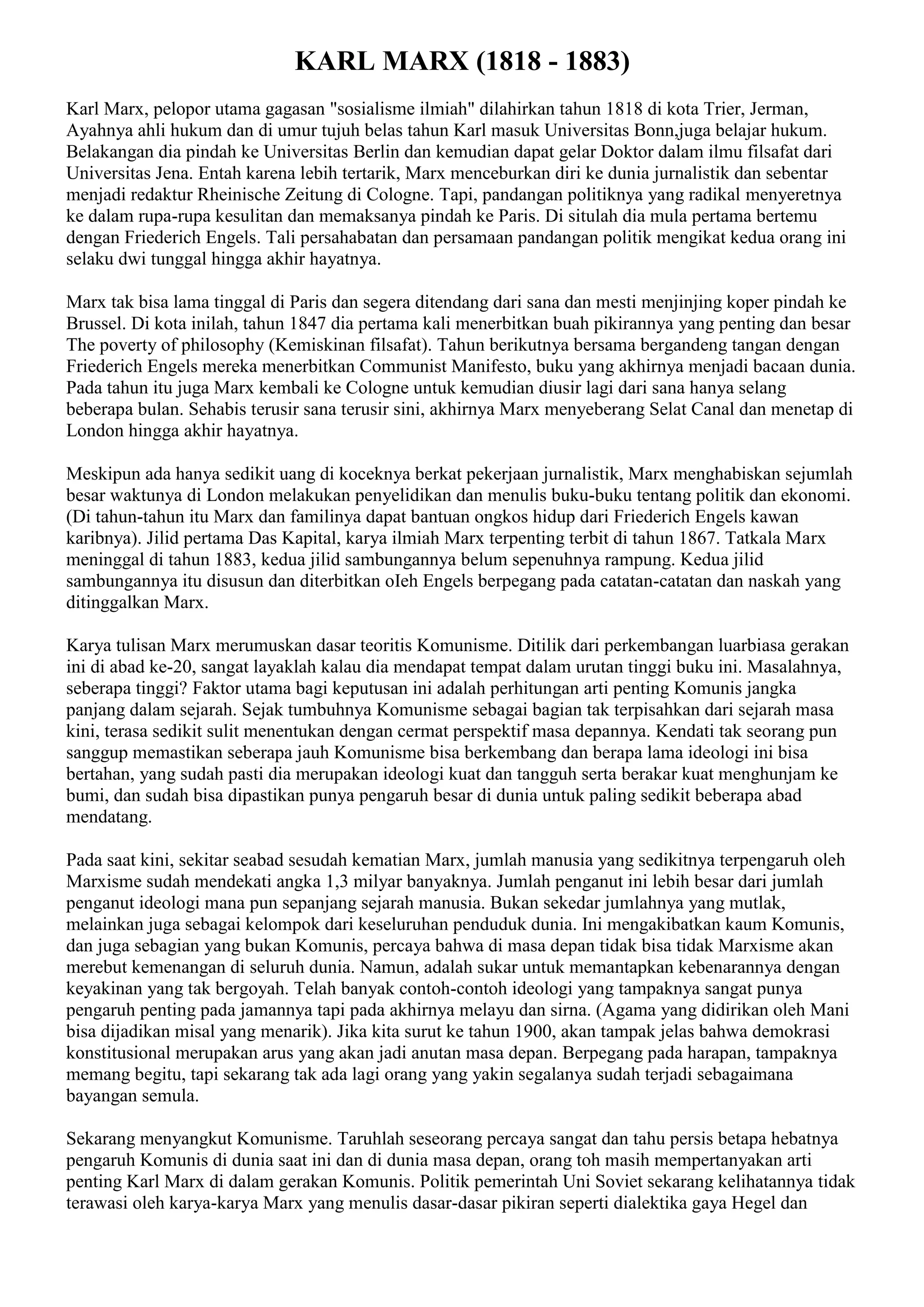 Karl marx | DOCX