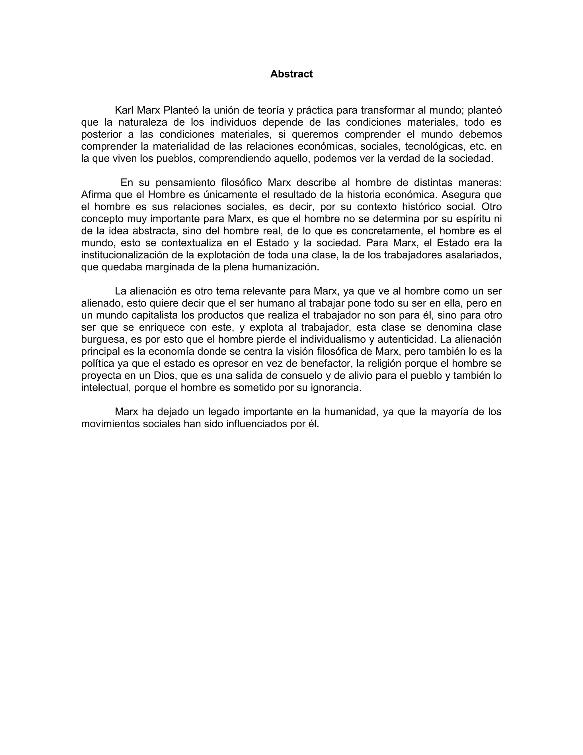 Karl Marx y el pensamiento del hombre | DOC