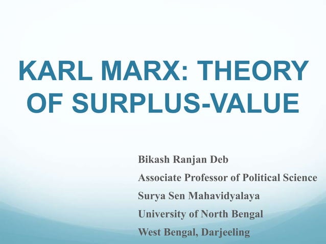 Karl Marx: Theory of Surplus-Value | PPT