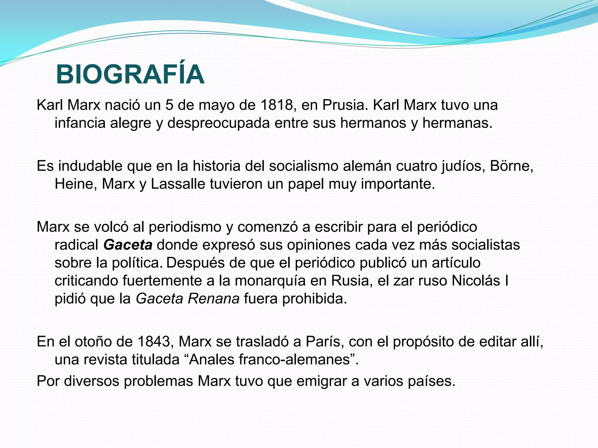La vida de Karl Marx | PPT