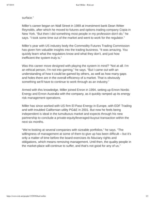 Profile of Energy Executive Karl Miller | PDF