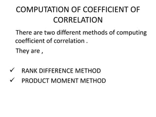 Karl pearson's coefficient of correlation | PPTX