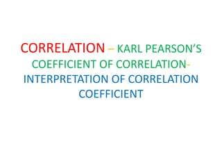 Karl pearson's coefficient of correlation | PPTX