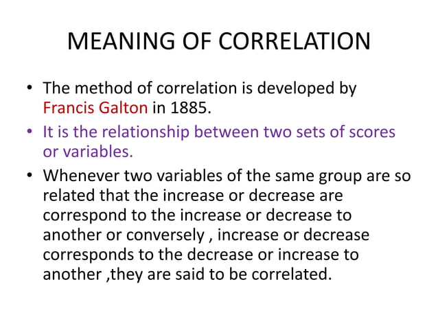 Karl Pearsons Coefficient Of Correlation Ppt