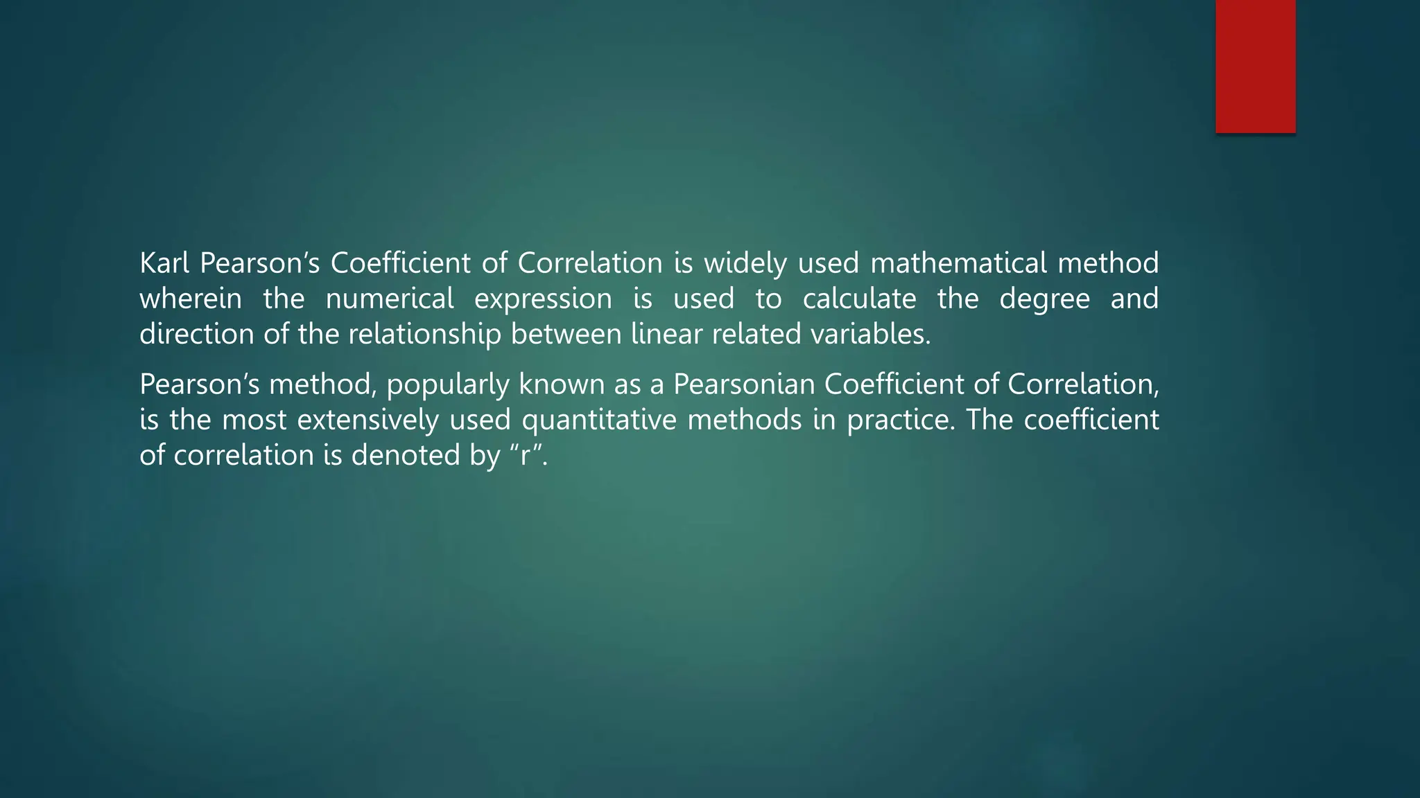 Karl Pearsons Coefficient Of Correlationpptx Physics Science