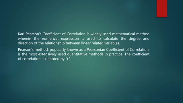 Karl Pearson’s Coefficient of Correlation.pptx | Physics | Science