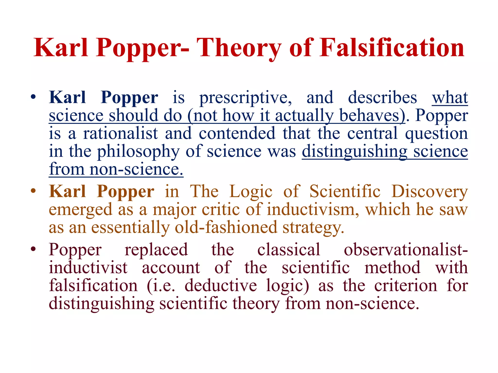 Karl Popper's Theory of Falsification | PDF