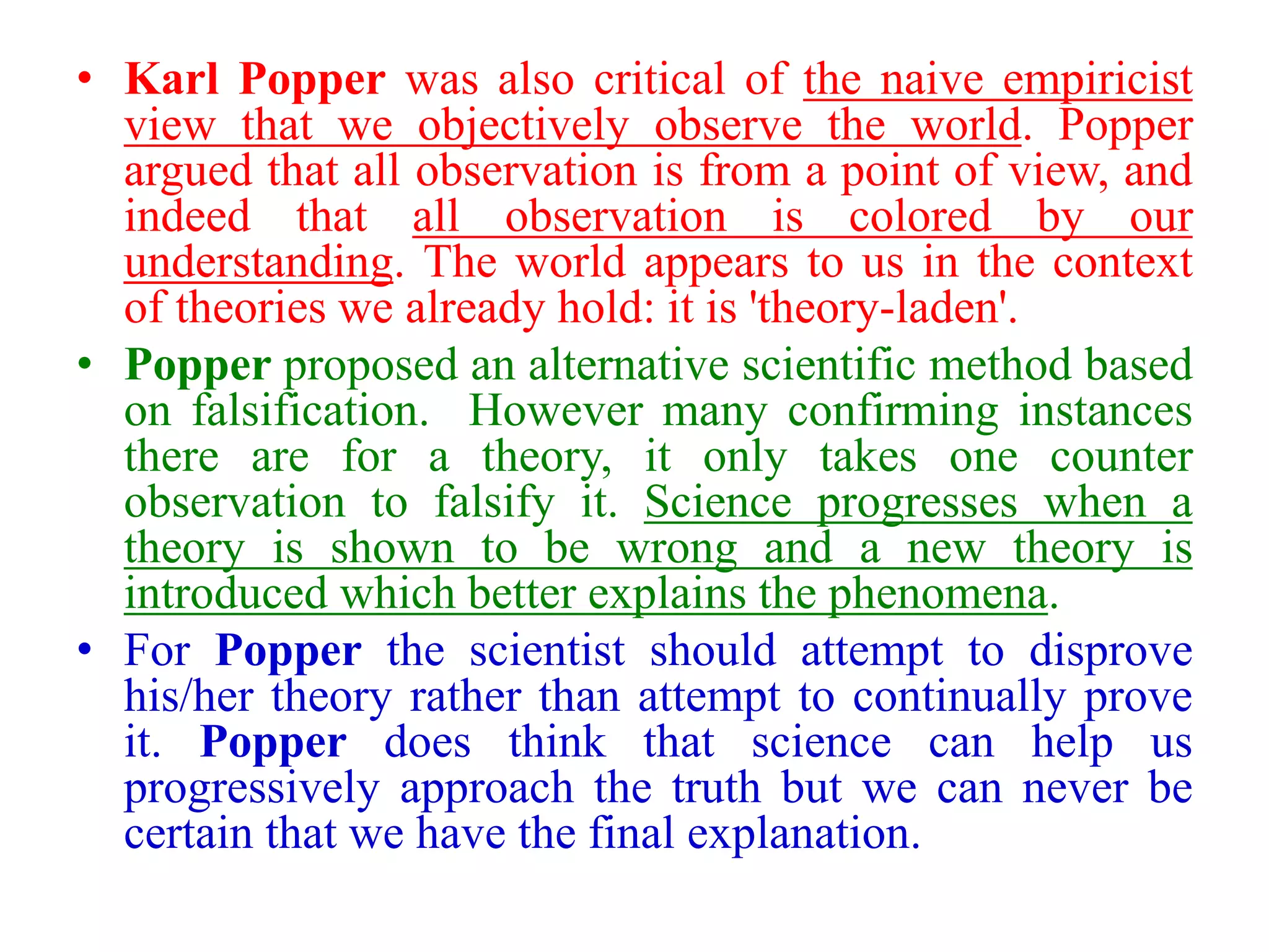 Karl Popper's Theory of Falsification | PDF