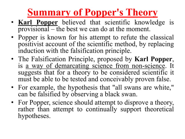 Karl Popper's Theory of Falsification | PPT