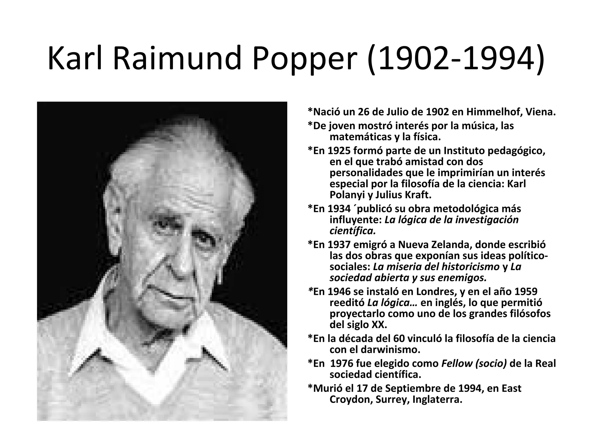 Karl raimund popper (1902 1994) | PPT