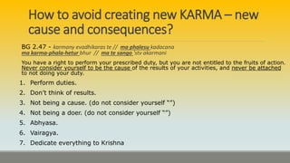 Karma, gunas, rules and regs | PPTX