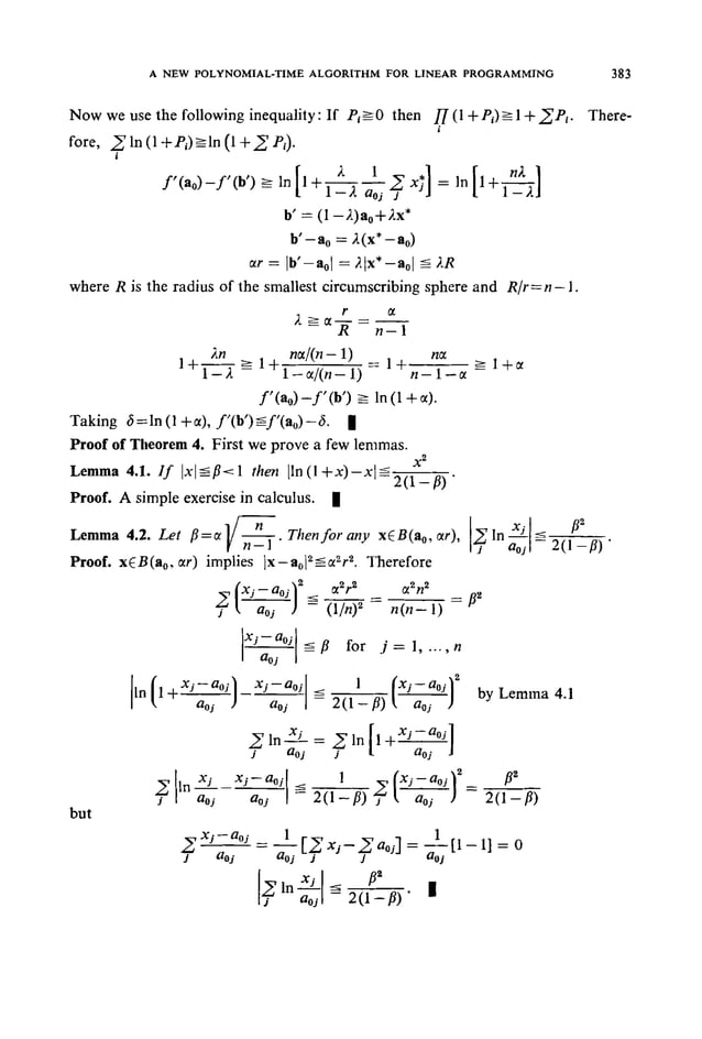 A New Polynomial-Time Algorithm for Linear Programming | PDF