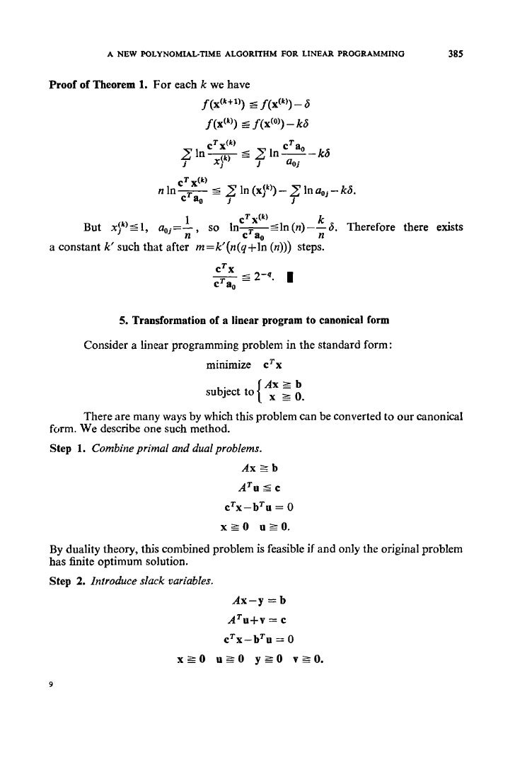 A New Polynomial Time Algorithm For Linear Programming