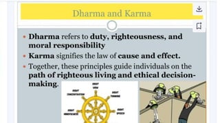 karma moksha and Dharma importance in Vedic Knowledge | PPTX