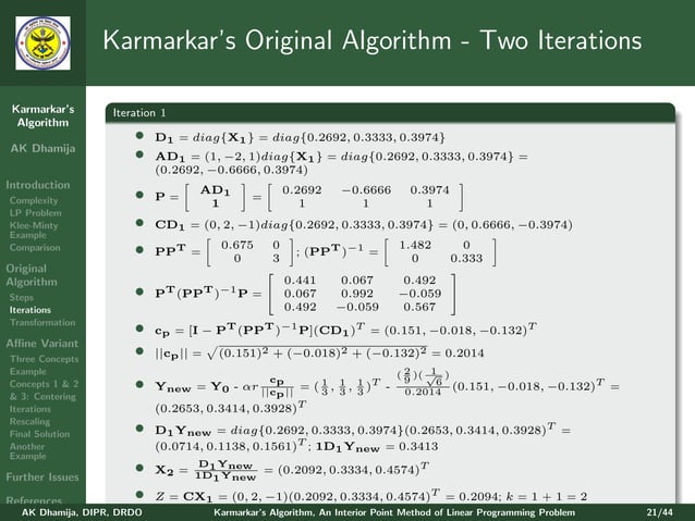 Karmarkar's Algorithm For Linear Programming Problem | PDF