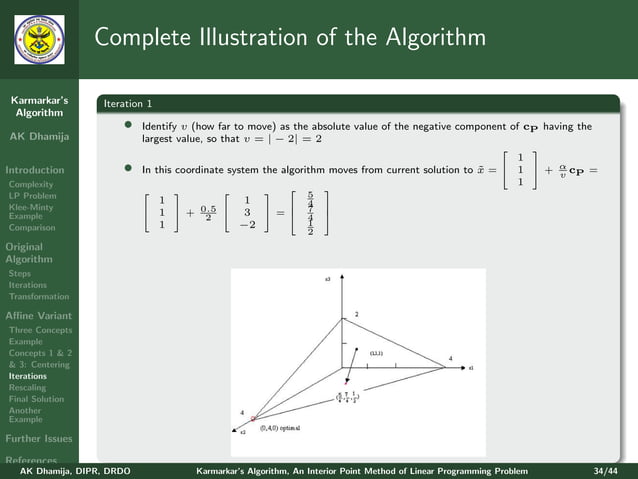 Karmarkar's Algorithm For Linear Programming Problem | PDF