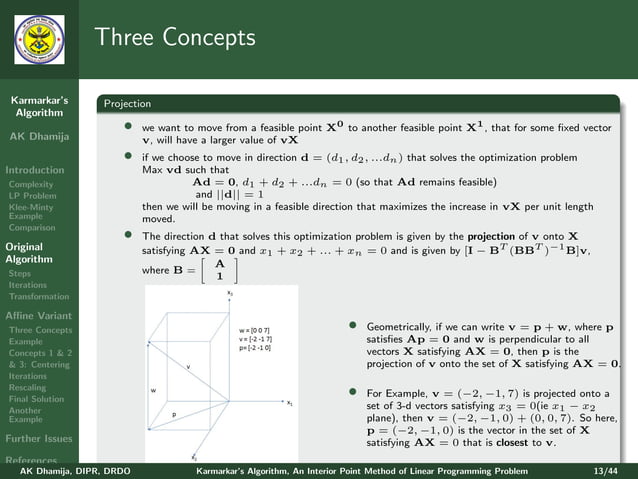 Karmarkar S Algorithm For Linear Programming Problem
