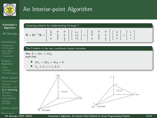 Karmarkar S Algorithm For Linear Programming Problem