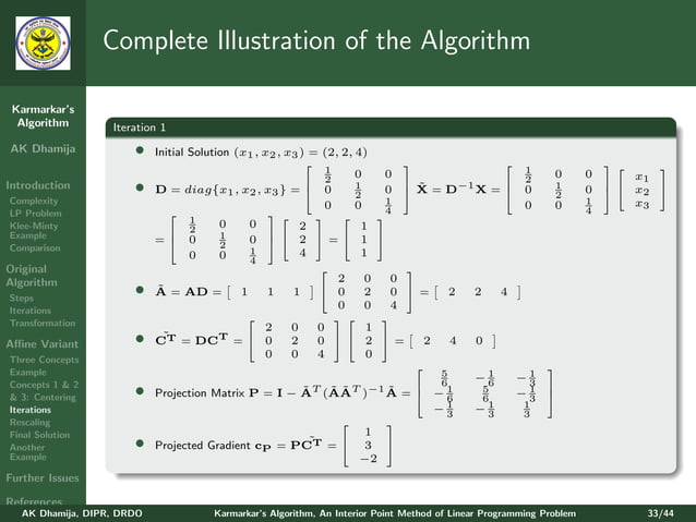 Karmarkar S Algorithm For Linear Programming Problem