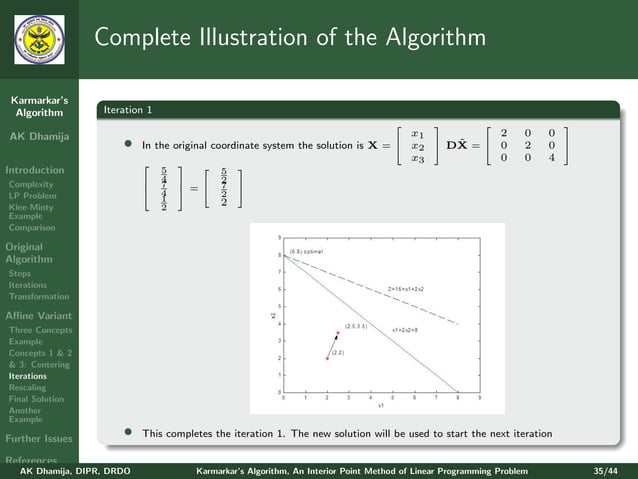 Karmarkar S Algorithm For Linear Programming Problem