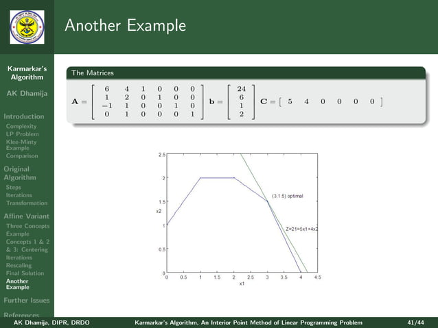 Karmarkar S Algorithm For Linear Programming Problem