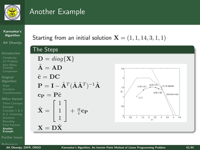 Karmarkar S Algorithm For Linear Programming Problem