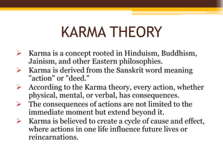 Karma Theory & Niskaam Karma Yoga Theory.pptx | Hinduism | Religion ...