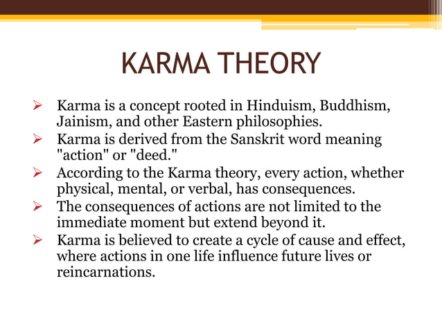 Karma Theory & Niskaam Karma Yoga Theory.pptx | Hinduism | Religion ...