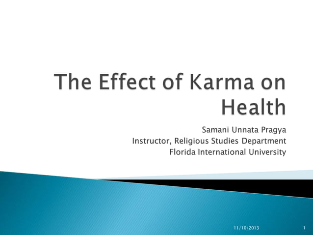 The Effect of Karma on Health | PPT