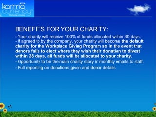 Karma's Workplace Giving - Minus the Work | PPT | Non-Profit ...