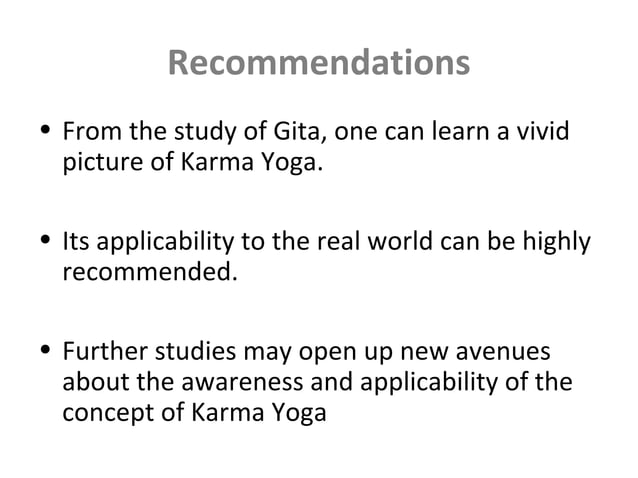 Karma Yoga- a perspective of the Gita | PPT