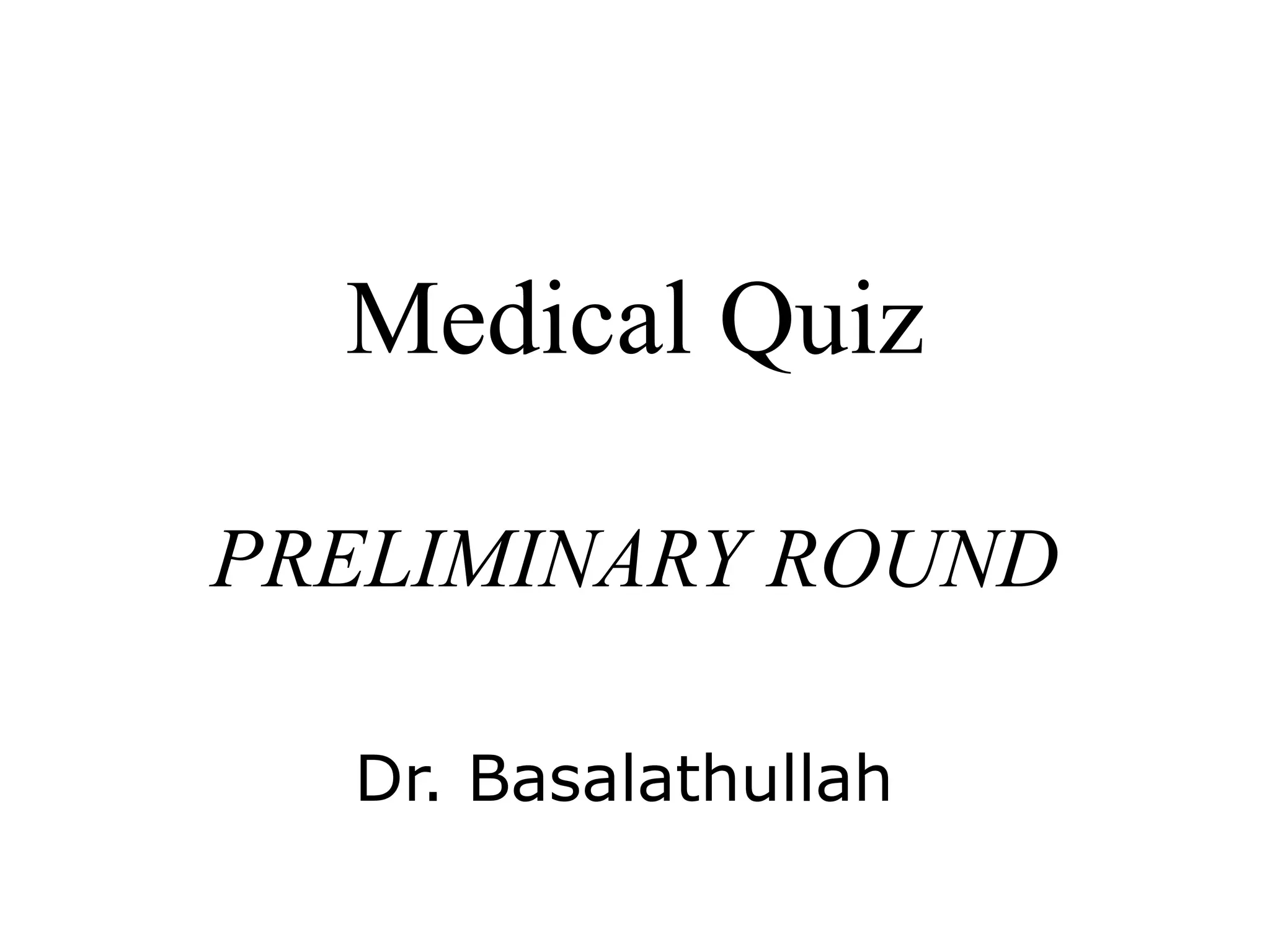 Medical Trivia Quiz | PPTX