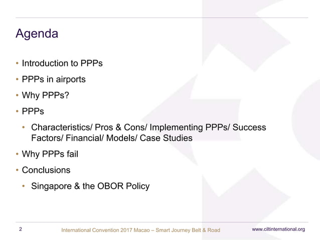Public Private Partnership (PPP) for Transport & Logistics ...