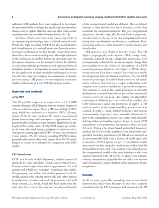 Magnetic resonance imaging as a tool to assess reliability in simulating hemodynamics in ...