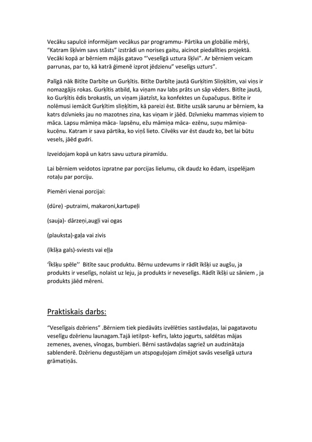 Katram šķīvim savs stāsts. Plāns. | PDF