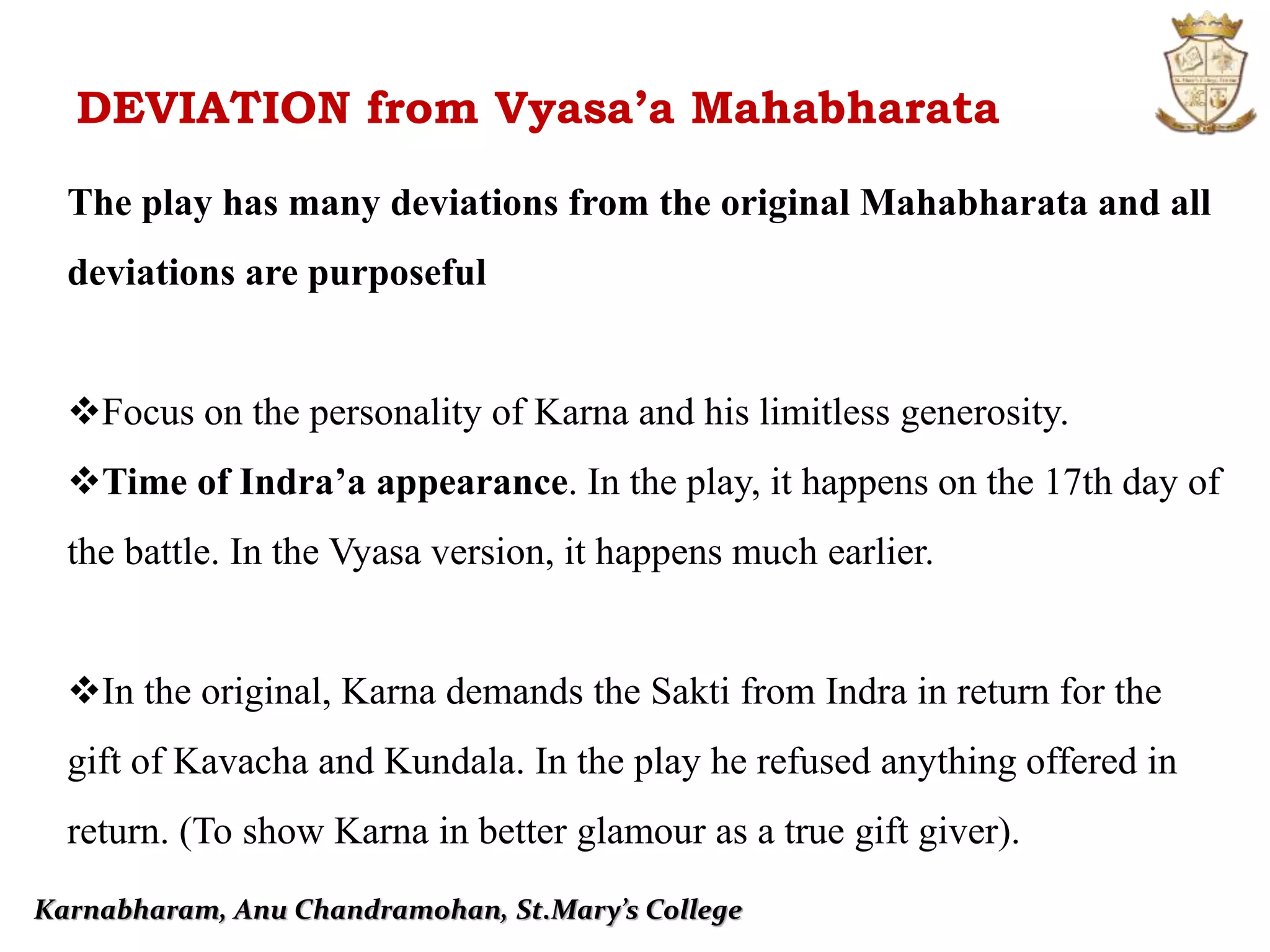 Karnabharam: Bhasa | PPTX