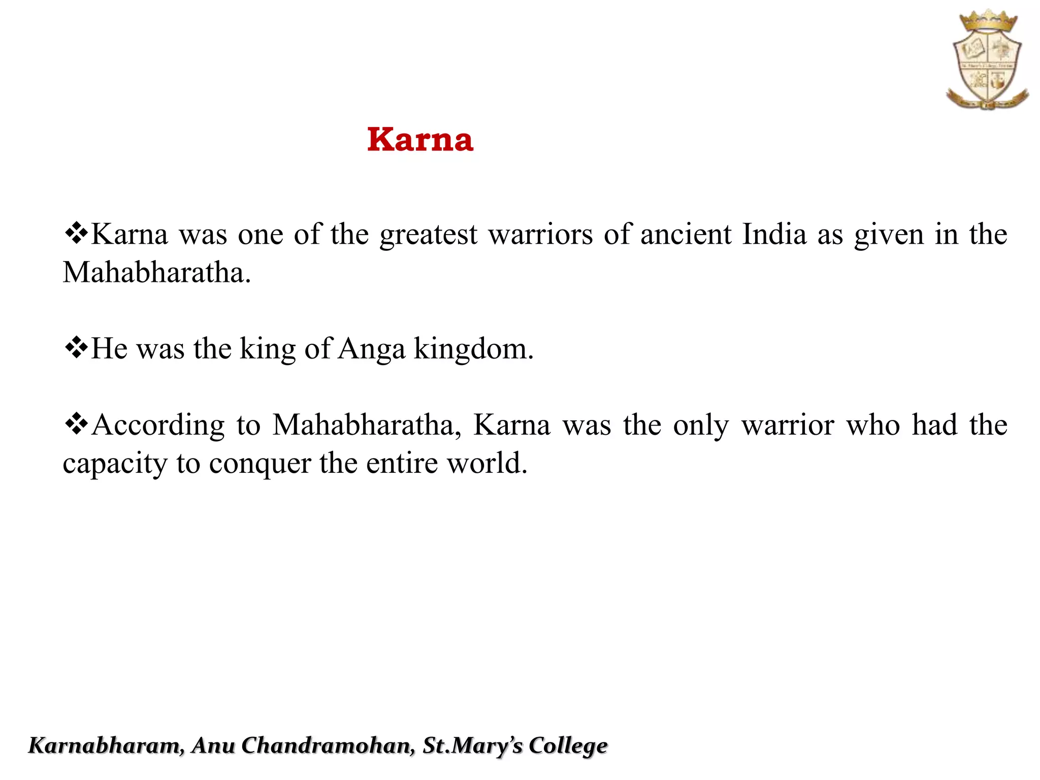 Karnabharam: Bhasa | PPTX