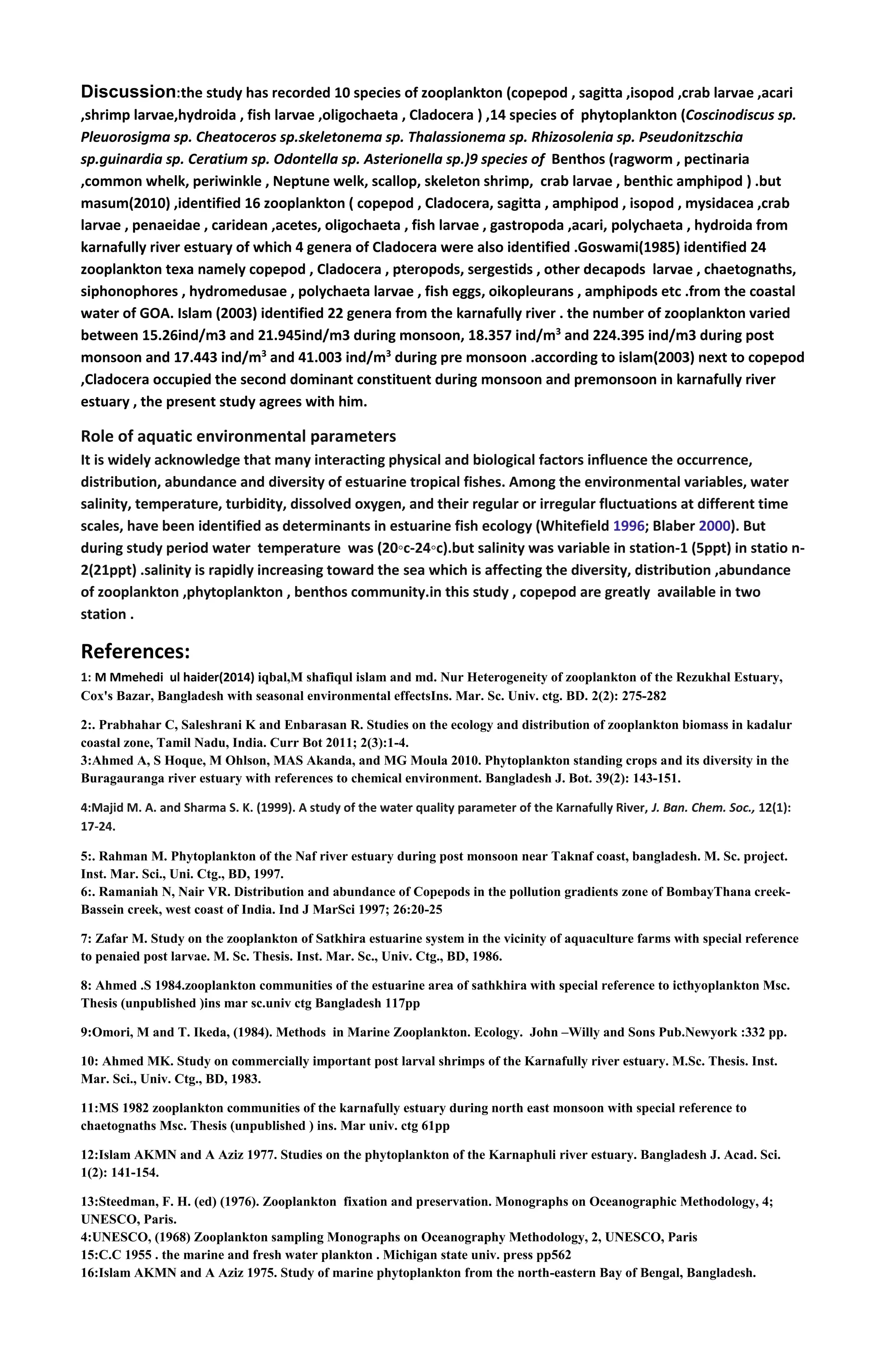 A field assessment on karnafully river estuarine ecology | PDF