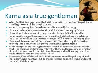 Karna as in te novel "Palace of Illusions" | PPTX