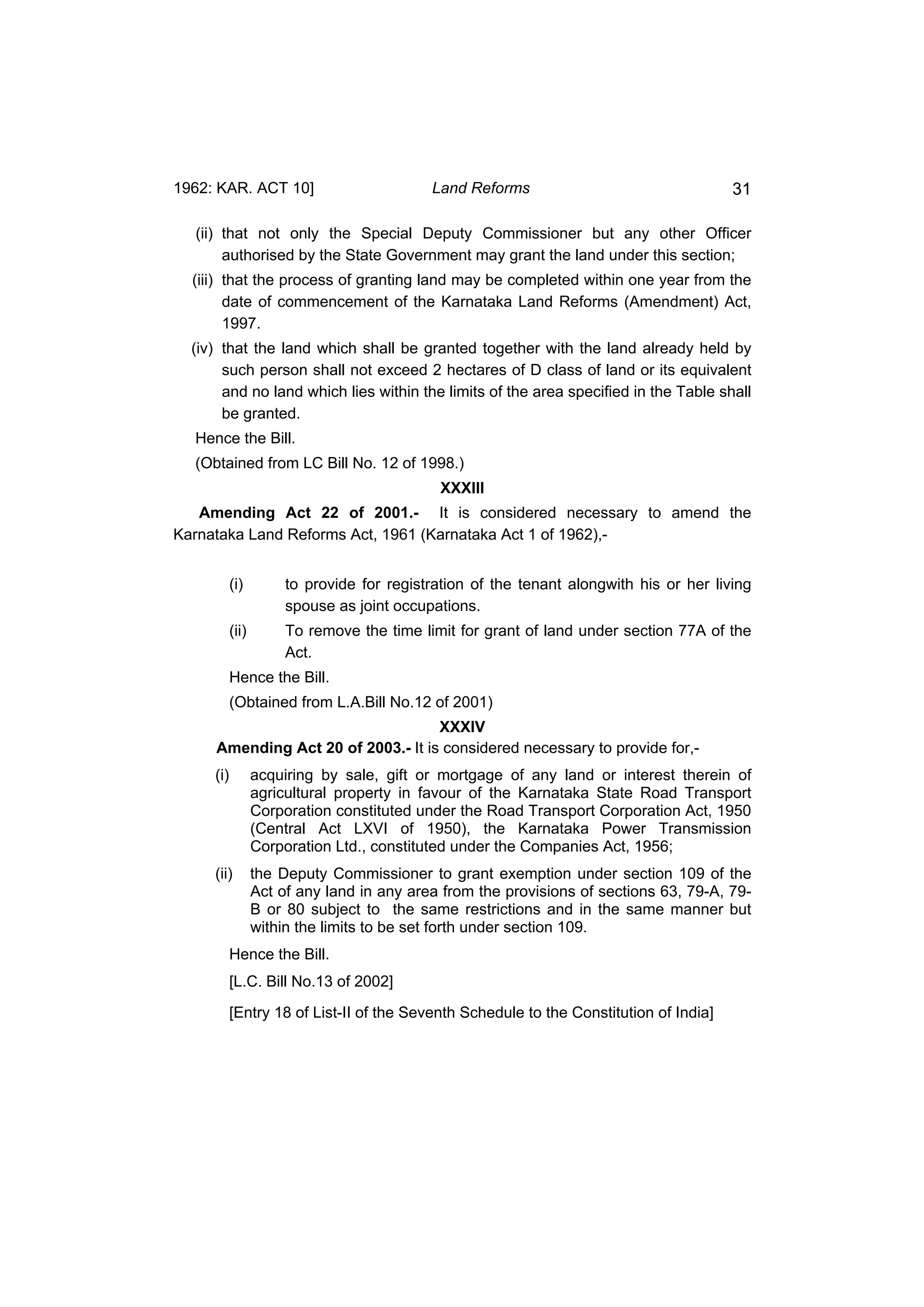 Karnataka land-reforms-act-1961 | PDF