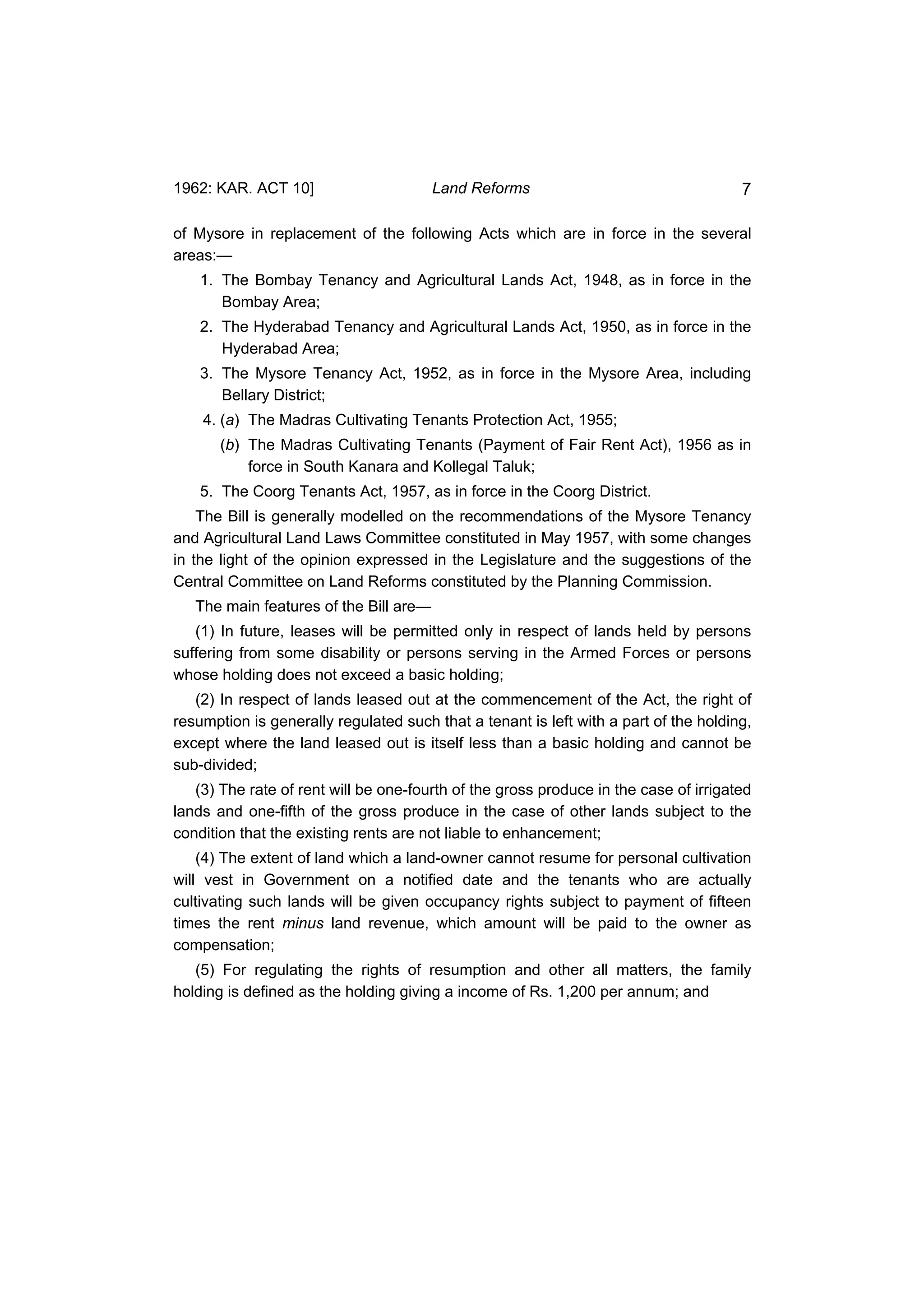 Karnataka land-reforms-act-1961 | PDF