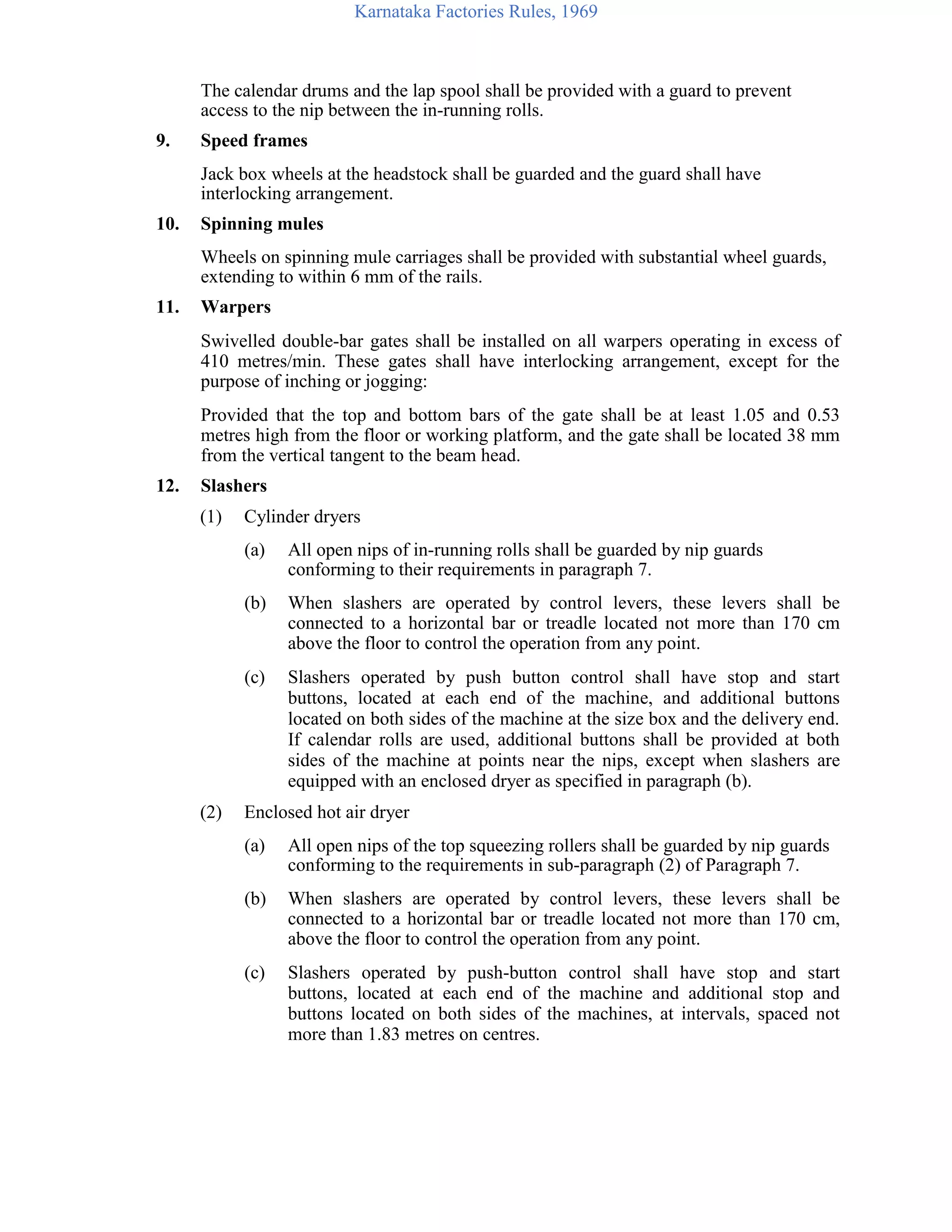 Karnataka factories rules, 1969 | PDF