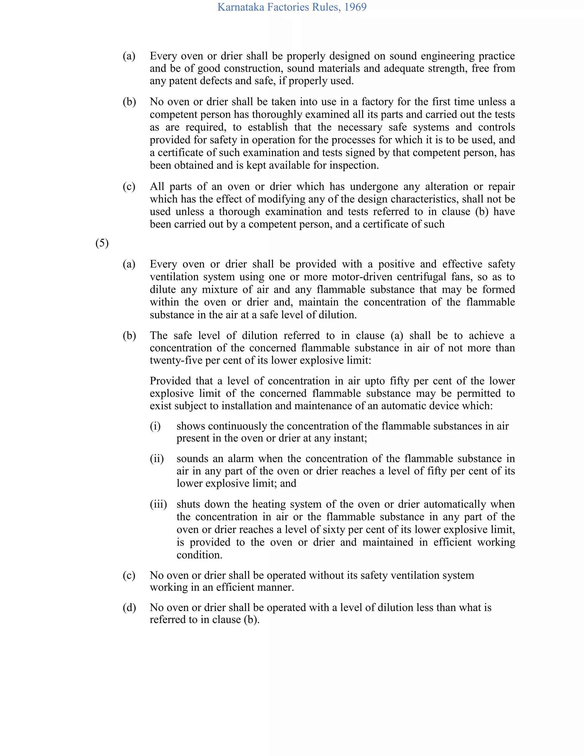 Karnataka factories rules, 1969 | PDF