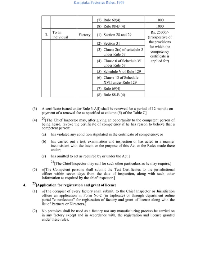 Karnataka factories rules, 1969 | PDF | Manufacturing Industry | Industries