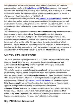 Karnataka Govt Transfers 11 IAS and 1 IFS Officer.pdf