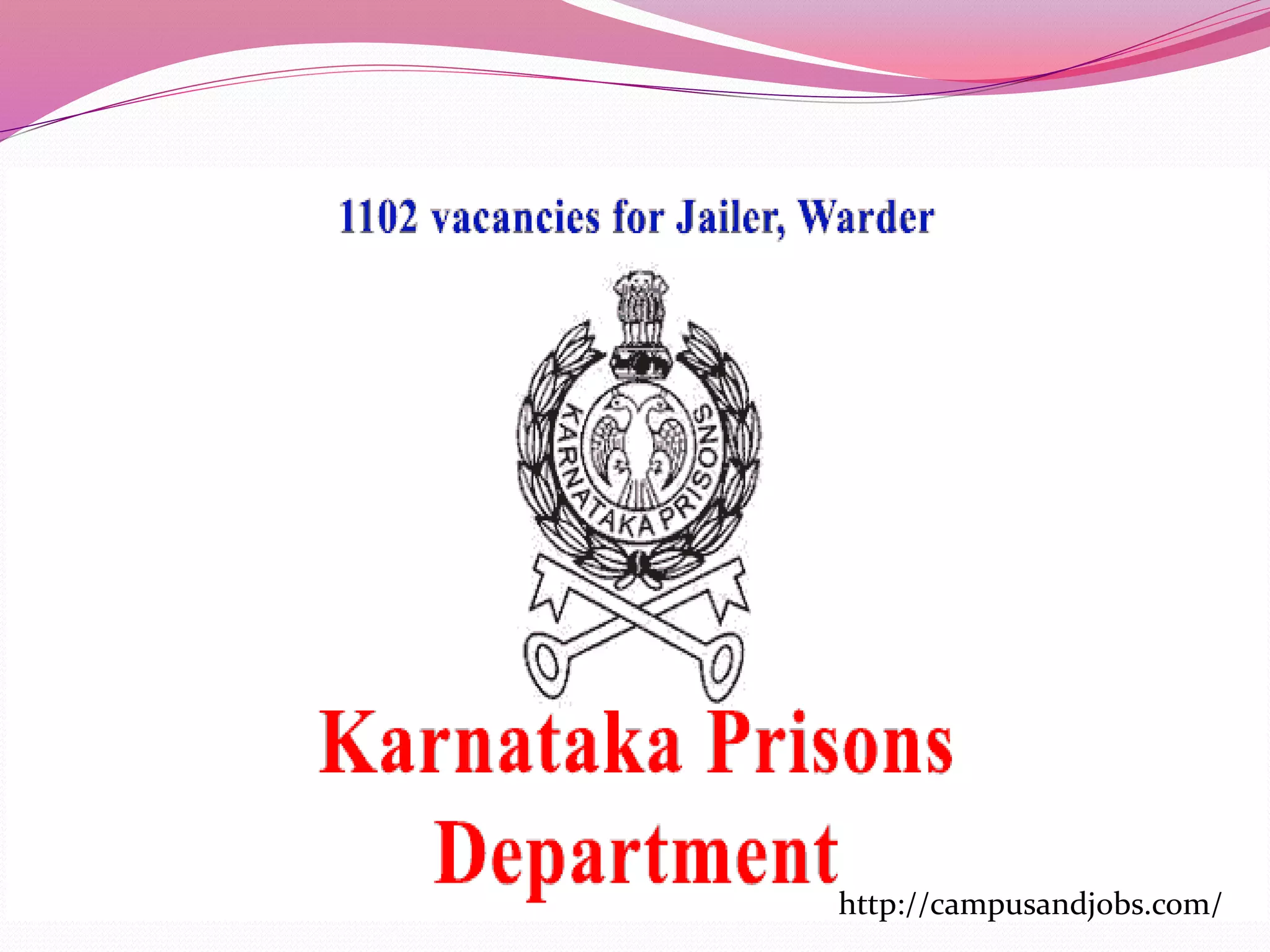 Karnataka prisons department recruitment 2018 | PPT