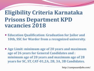 Karnataka prisons department recruitment 2018 | PPTX