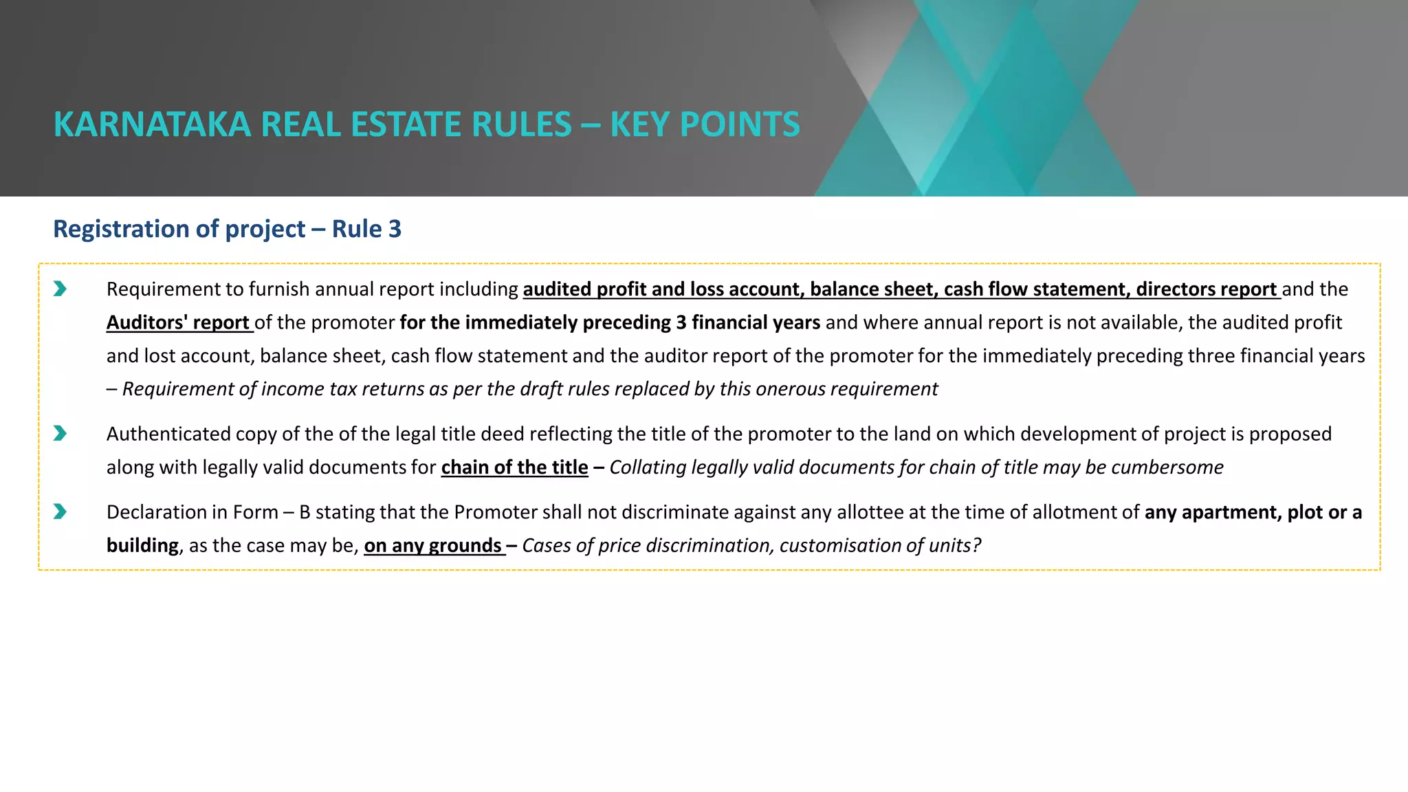 Karnataka RERA Rules - Sandeep Jhunjhunwala | PDF